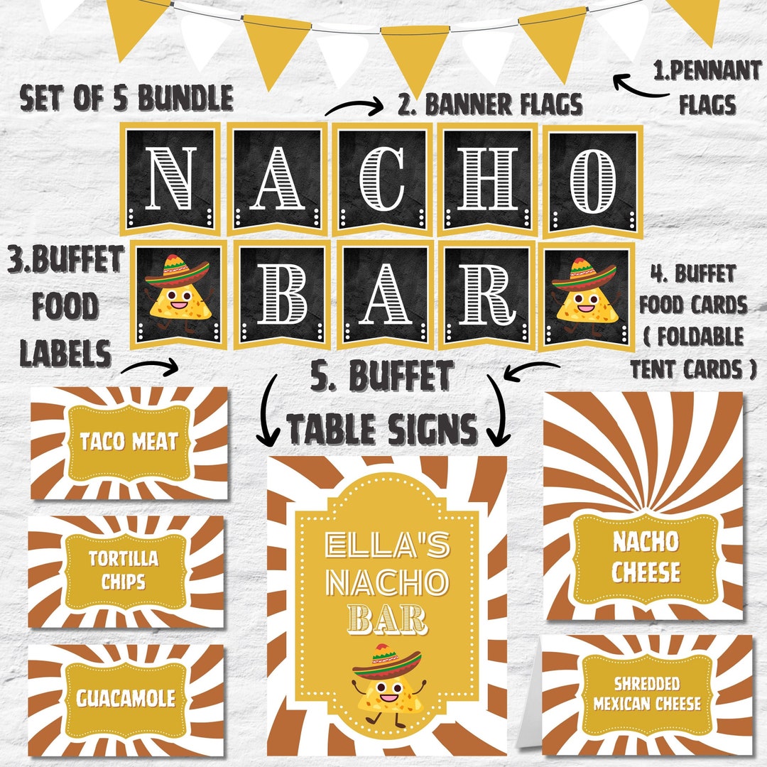 Build Your Own Nacho Bar Sign – Food Bar Buffet Sign, Personalized ...
