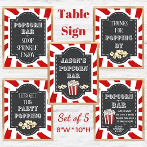 Build Your Own POPCORN Food Bar Buffet Sign + Personalized Table Sign ...