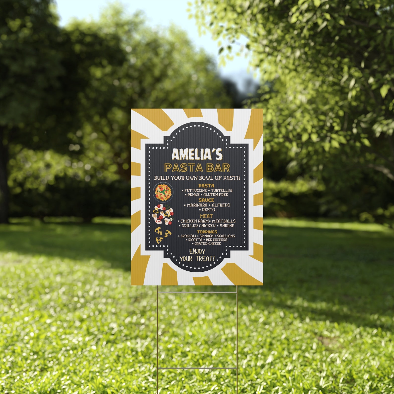 Build Your Own Pasta Bar, Food Bar YARD SIGN, Pasta Station, Custom ...