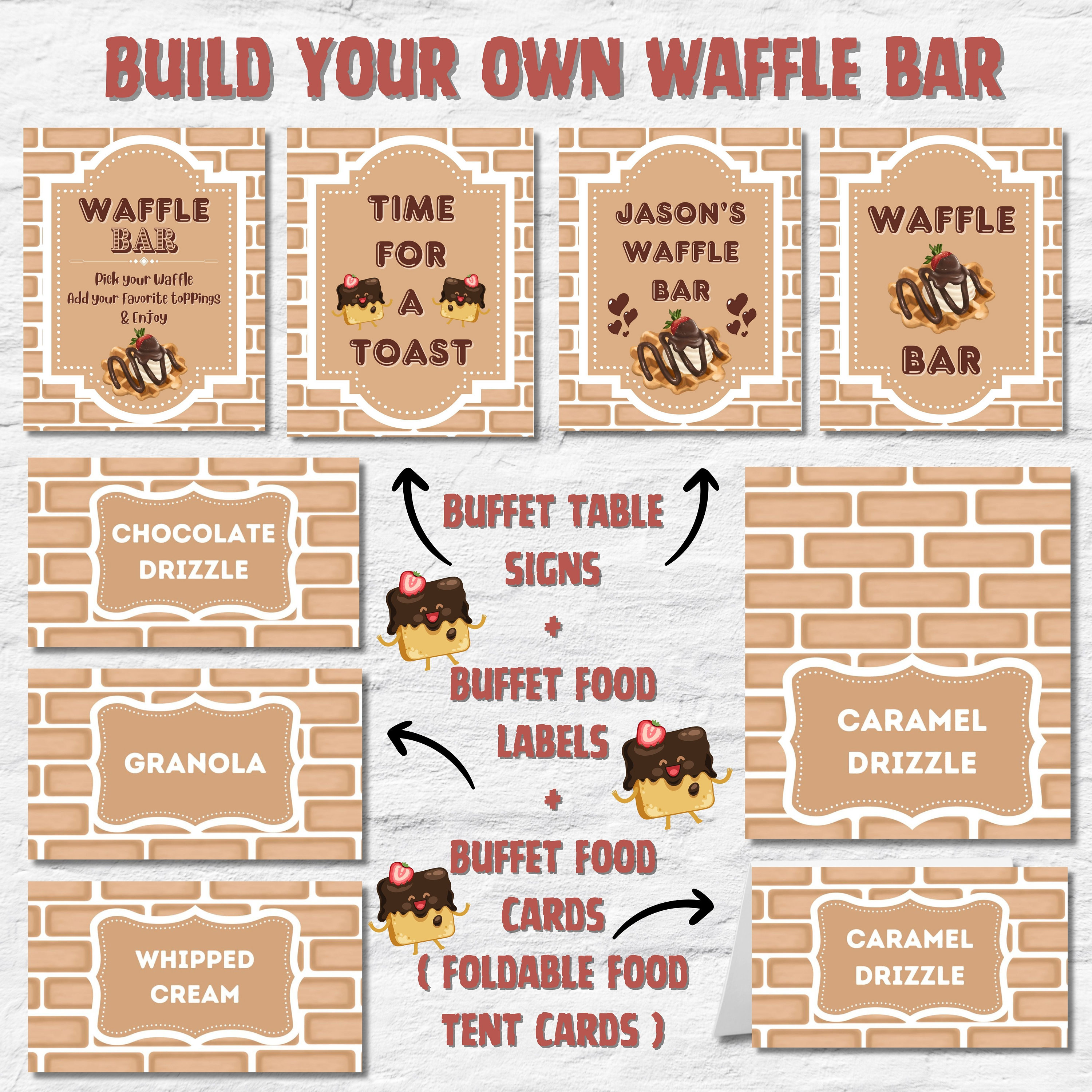 Build Your Own Waffle Bar | Buffet Cards, Buffet Signs, Personalized ...