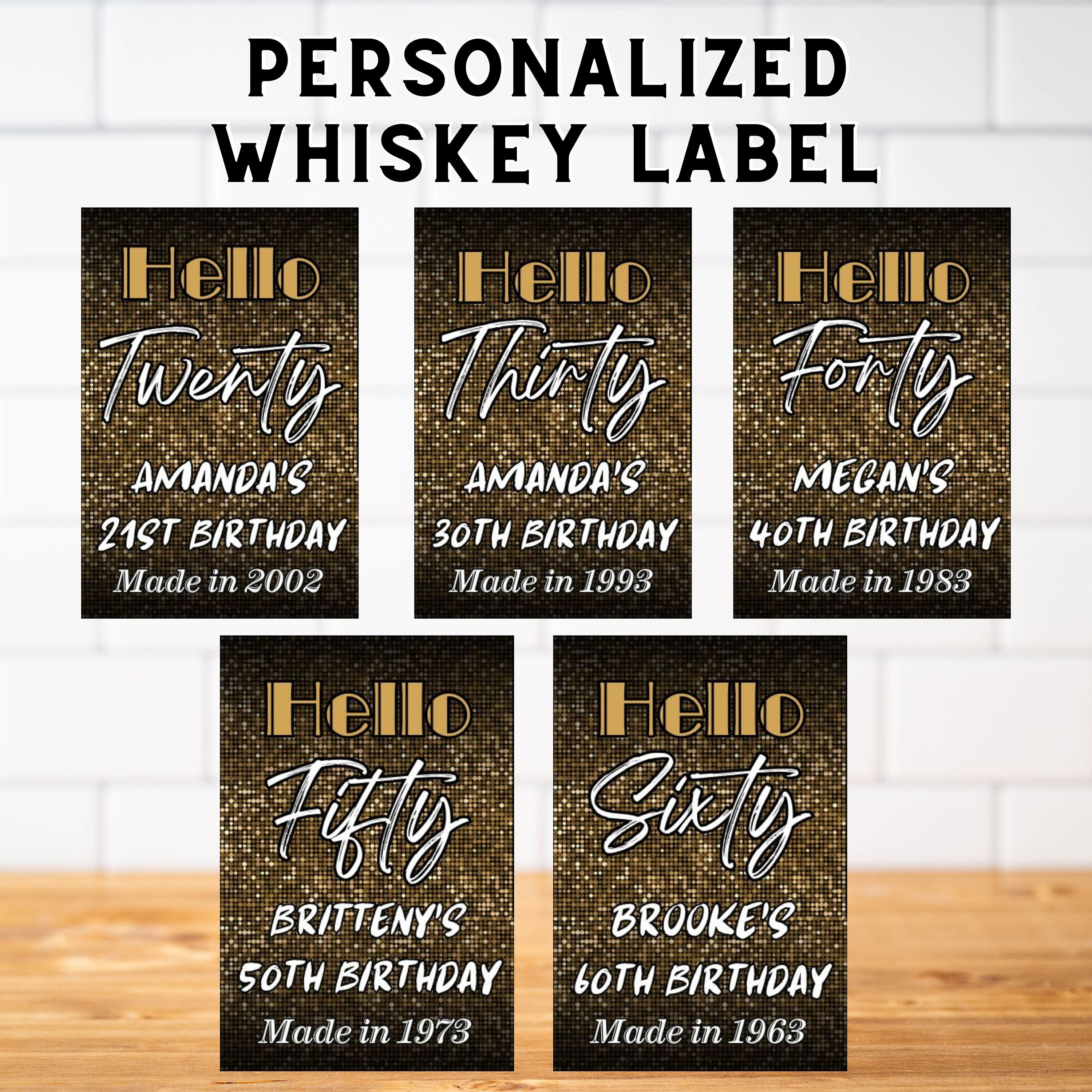 Printable Personalized Whiskey Bottle Label | 50ML, 700ML & 1L | Hello ...