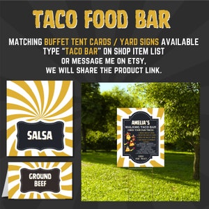 Build Your Own TACO Bar, Food Bar Poster Signs, Taco Station, Custom ...