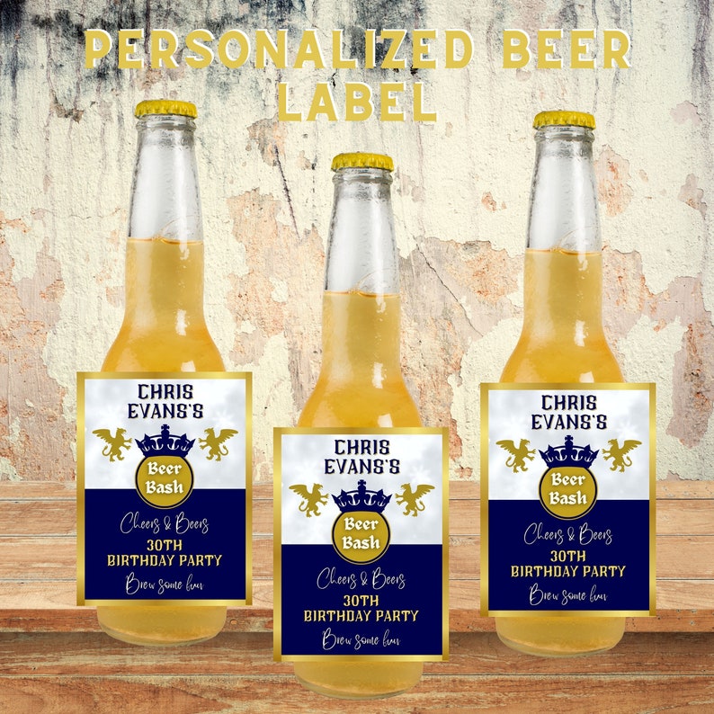 Printable Personalized Beer Bottle Label, 100% Editable, Any Name & Event, Custom Beer Bottle ...