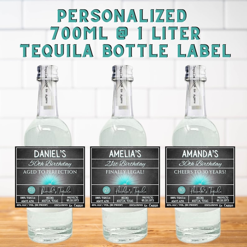 Easy Printable Custom Tequila Bottle LABEL Sizes 50ML - Etsy