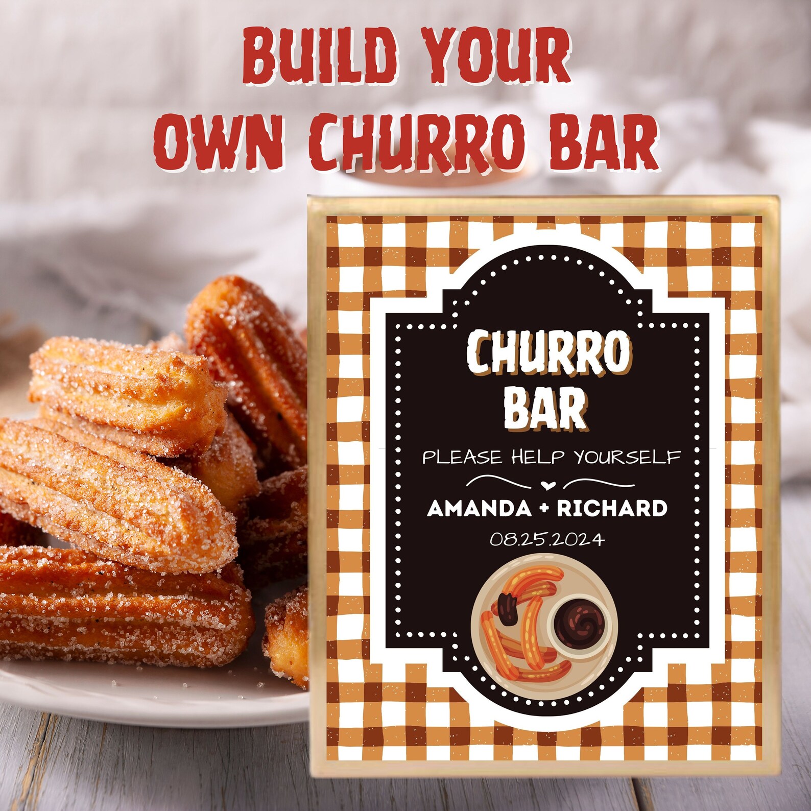 Build Your Own CHURRO Food Bar Buffet Sign + Buffet Cards ...