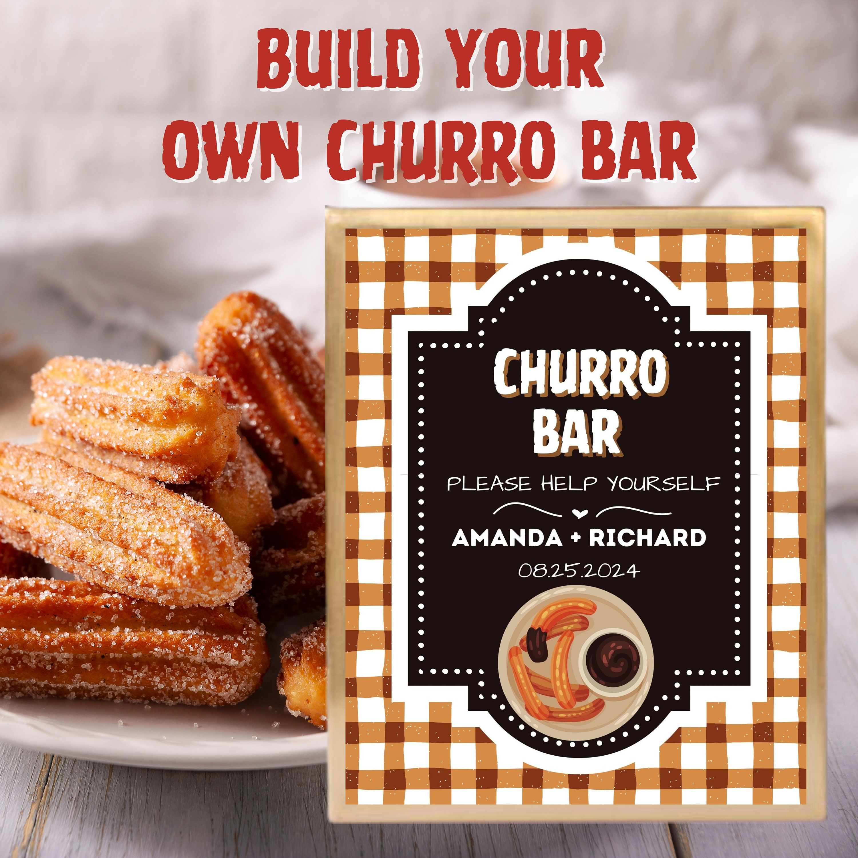 Build Your Own CHURRO Food Bar Buffet Sign + Buffet Cards ...