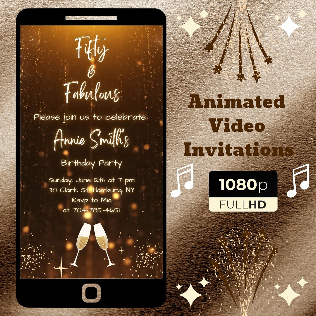 Personalized Animated Birthday Dinner Video Invitation, Mobile ...
