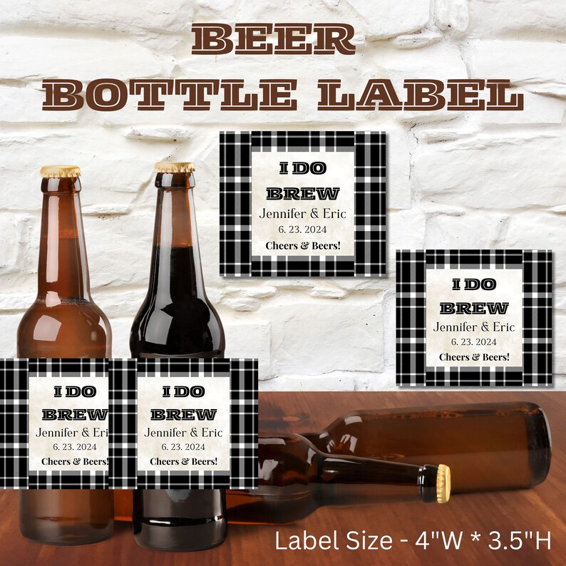 We Edit You Print, Printable Custom BEER Bottle Label, Fits Bottle Size 12oz, Love is Brewing ...