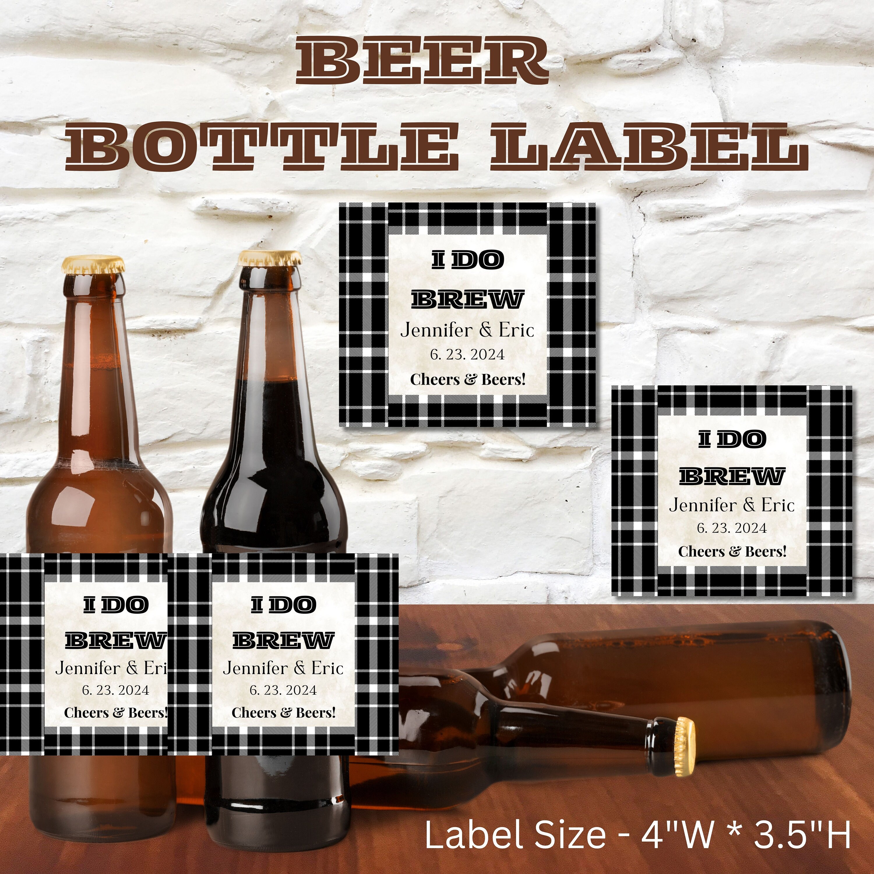 We Edit You Print, Printable Custom BEER Bottle Label, Fits Bottle Size 12oz, Love is Brewing ...
