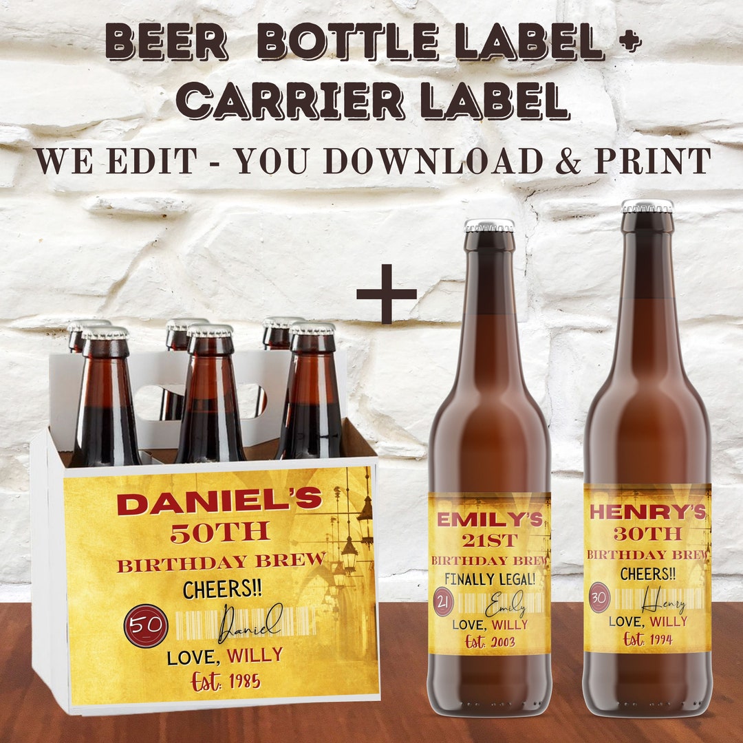 We Edit You Print, Printable Custom BEER Bottle Label 12oz Bottle ...