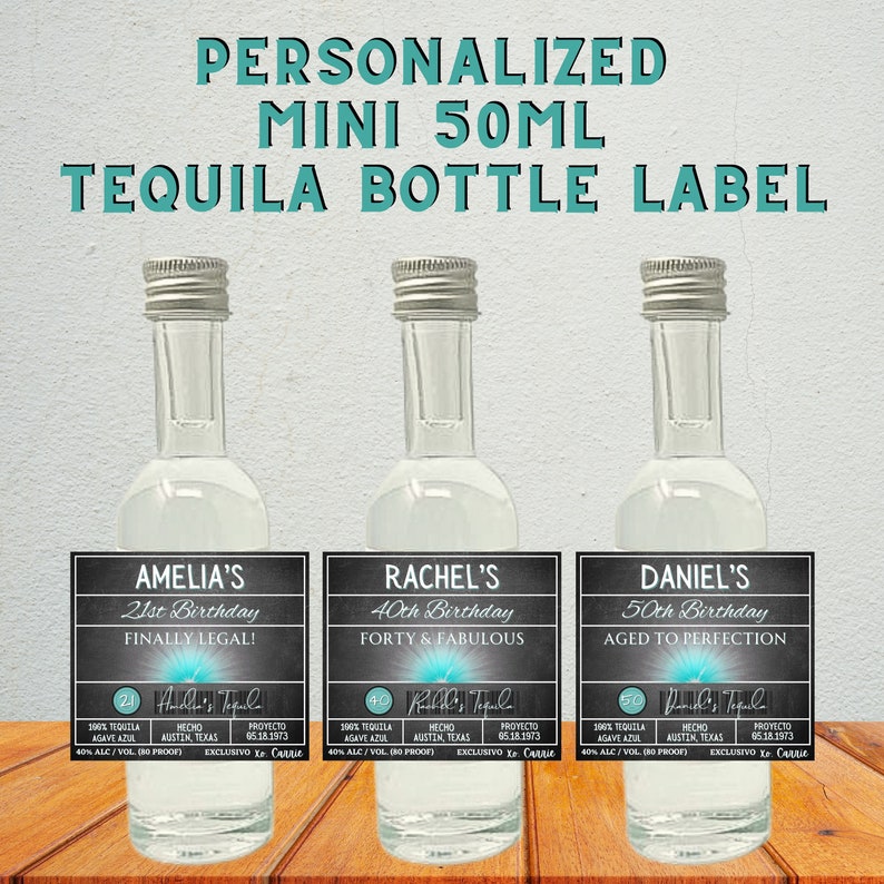Easy Printable Custom Tequila Bottle LABEL Sizes 50ML - Etsy