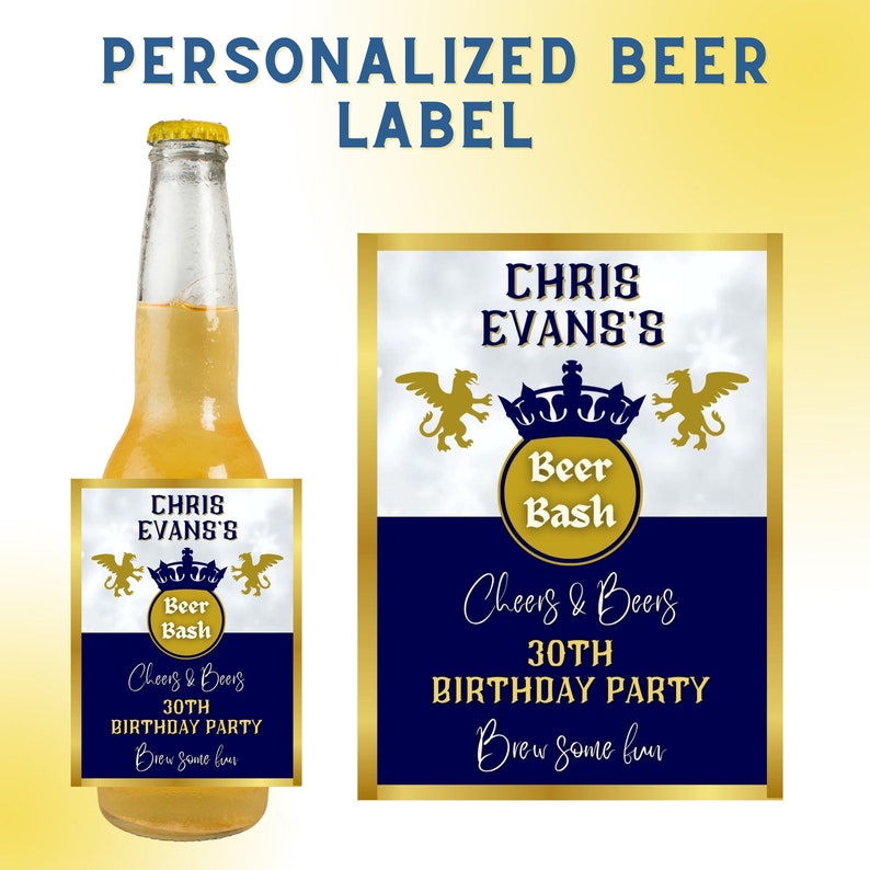 Printable Personalized Beer Bottle Label, 100% Editable, Any Name & Event, Custom Beer Bottle ...