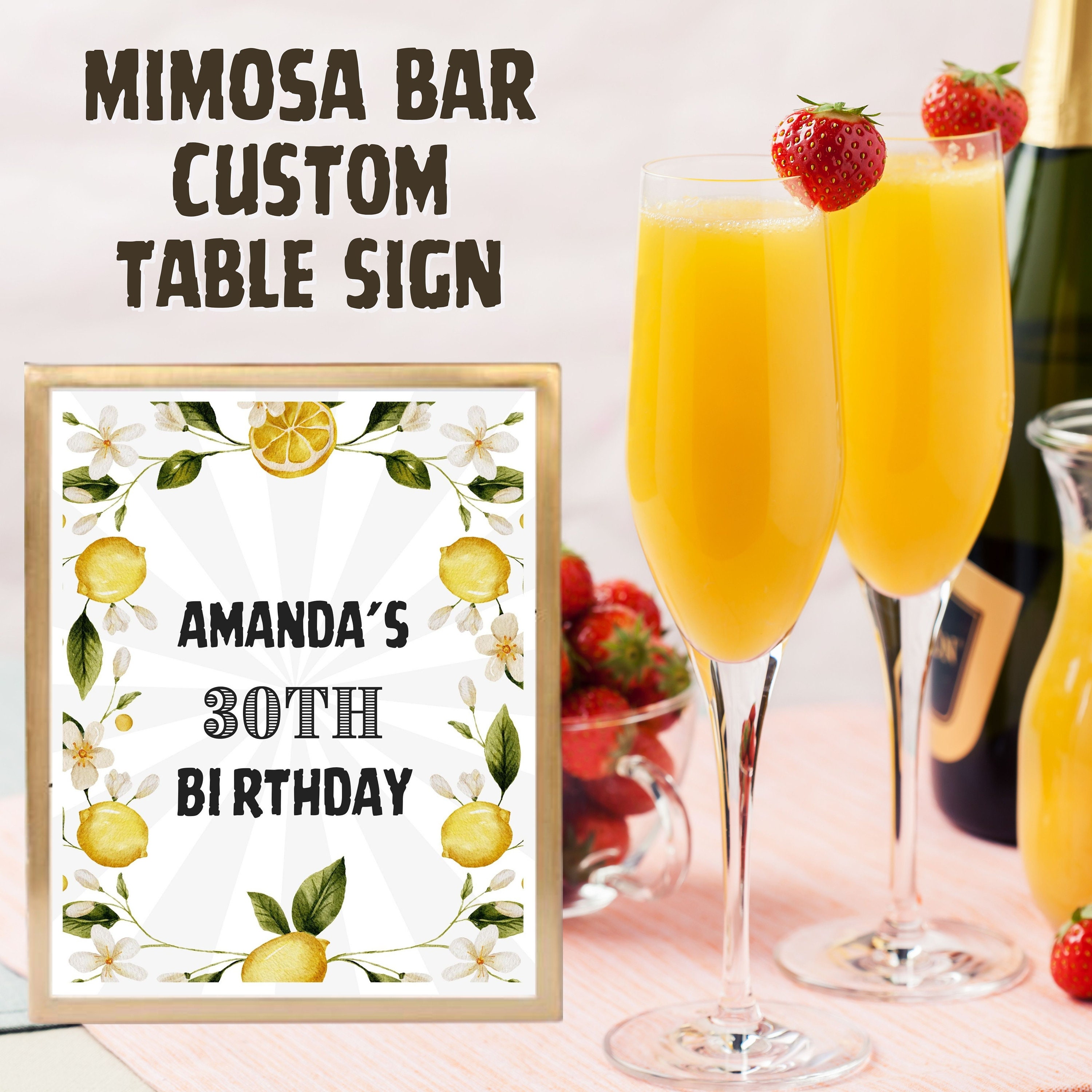 Build Your Own MIMOSA Bar Buffet Cards, Buffet Signs, Personalized ...
