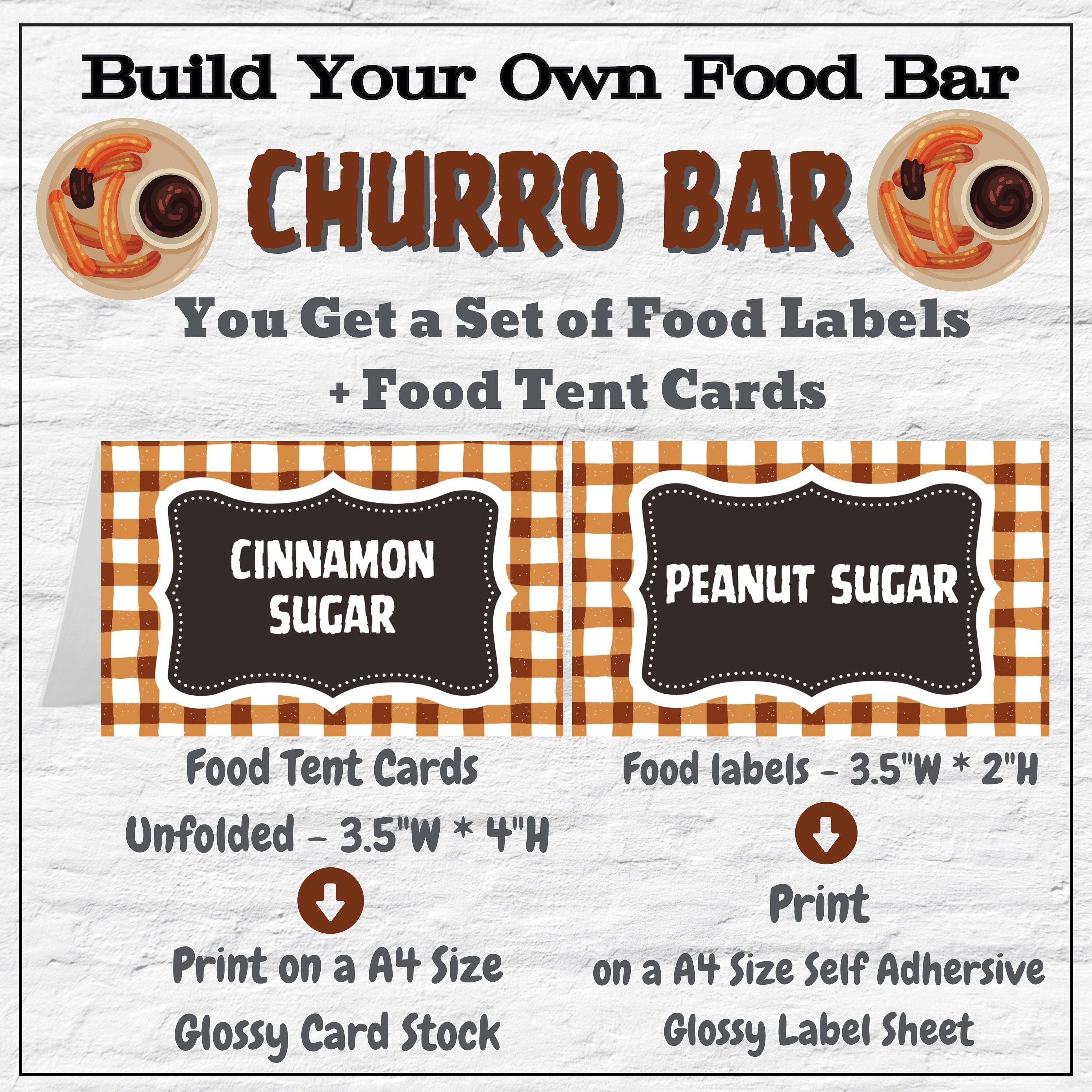 Build Your Own CHURRO Food Bar Buffet Sign + Buffet Cards ...