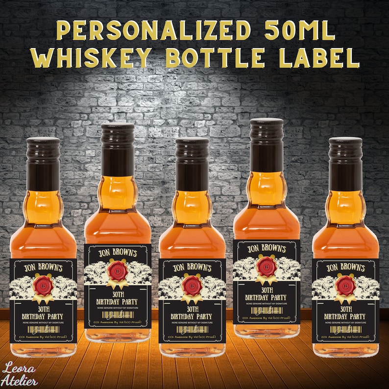 We Edit-you Print, Printable Custom 50ML Whiskey Bottle Label ...
