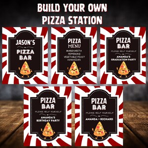 Build Your Own PIZZA Bar, Food Bar Buffet Sign + Buffet Cards ...