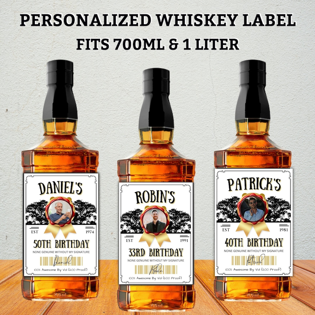 We Edit You Print, Printable Custom Whiskey Bottle Label, Fits Bottle ...