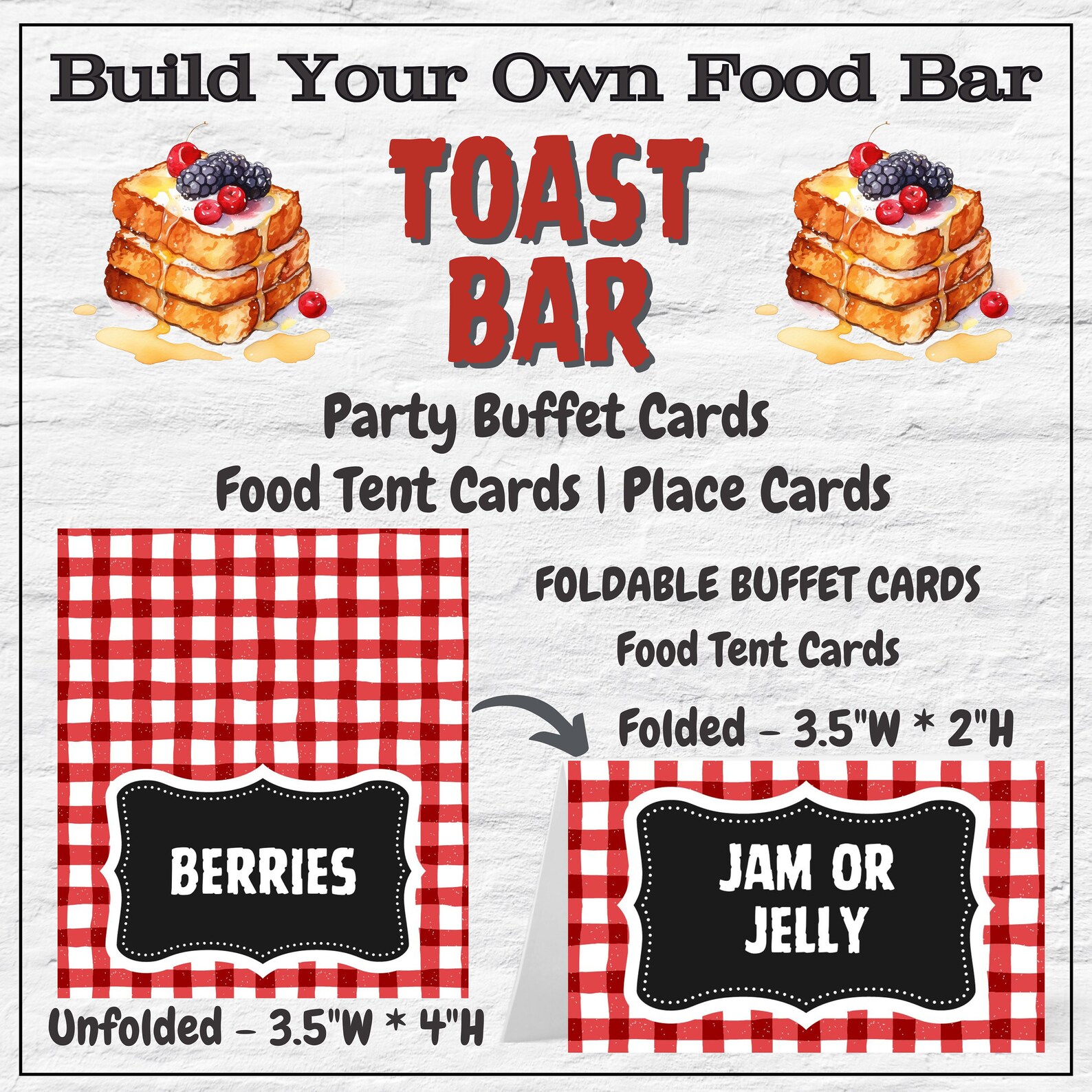 Build Your Own TOAST Bar Buffet Sign + Buffet Cards + Personalized ...