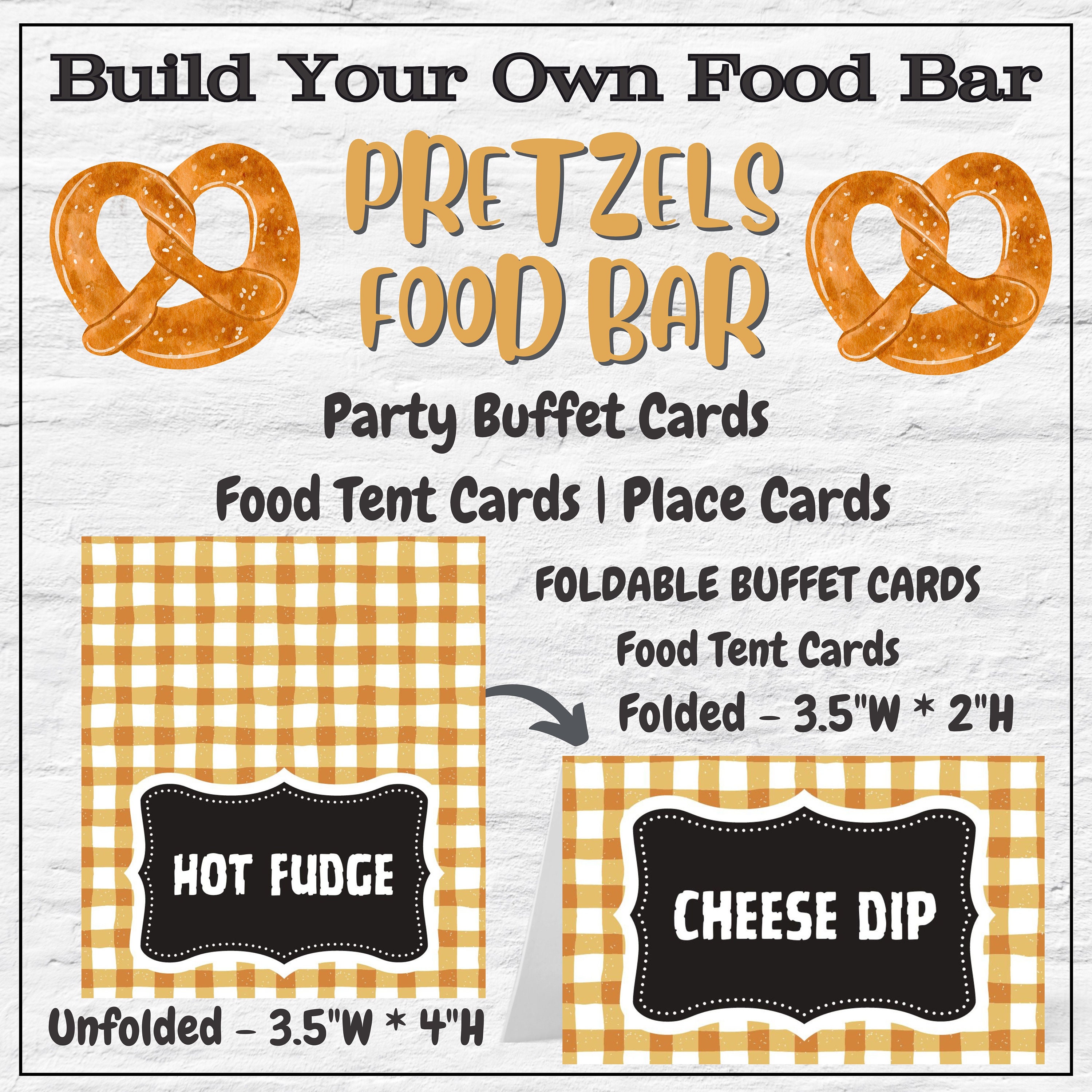 Build Your Own Pretzel Bar | Food Bar Buffet Sign, Buffet Cards ...