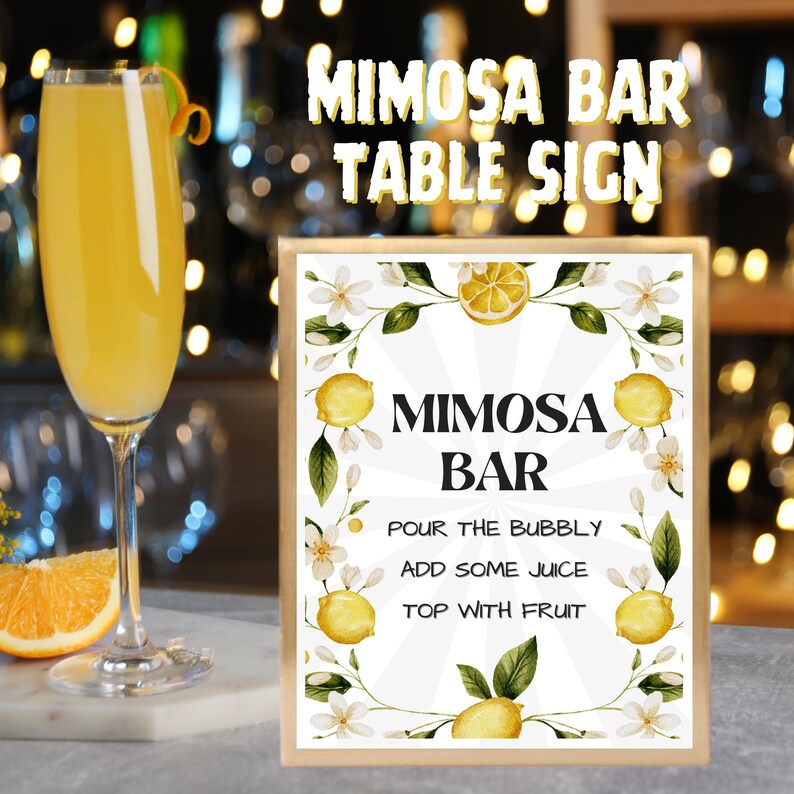 Build Your Own MIMOSA Bar Buffet Cards, Buffet Signs, Personalized ...