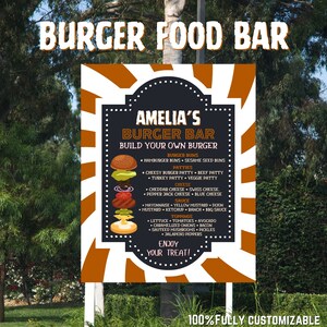 Build Your Own BURGER Bar, Food Bar Poster Signs, Burger Station ...