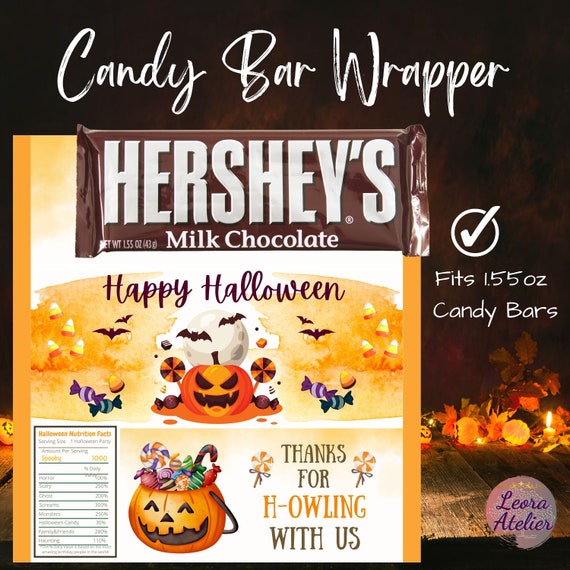 Halloween Candy Bar Printable Wrappers Hershey's Bar - Etsy