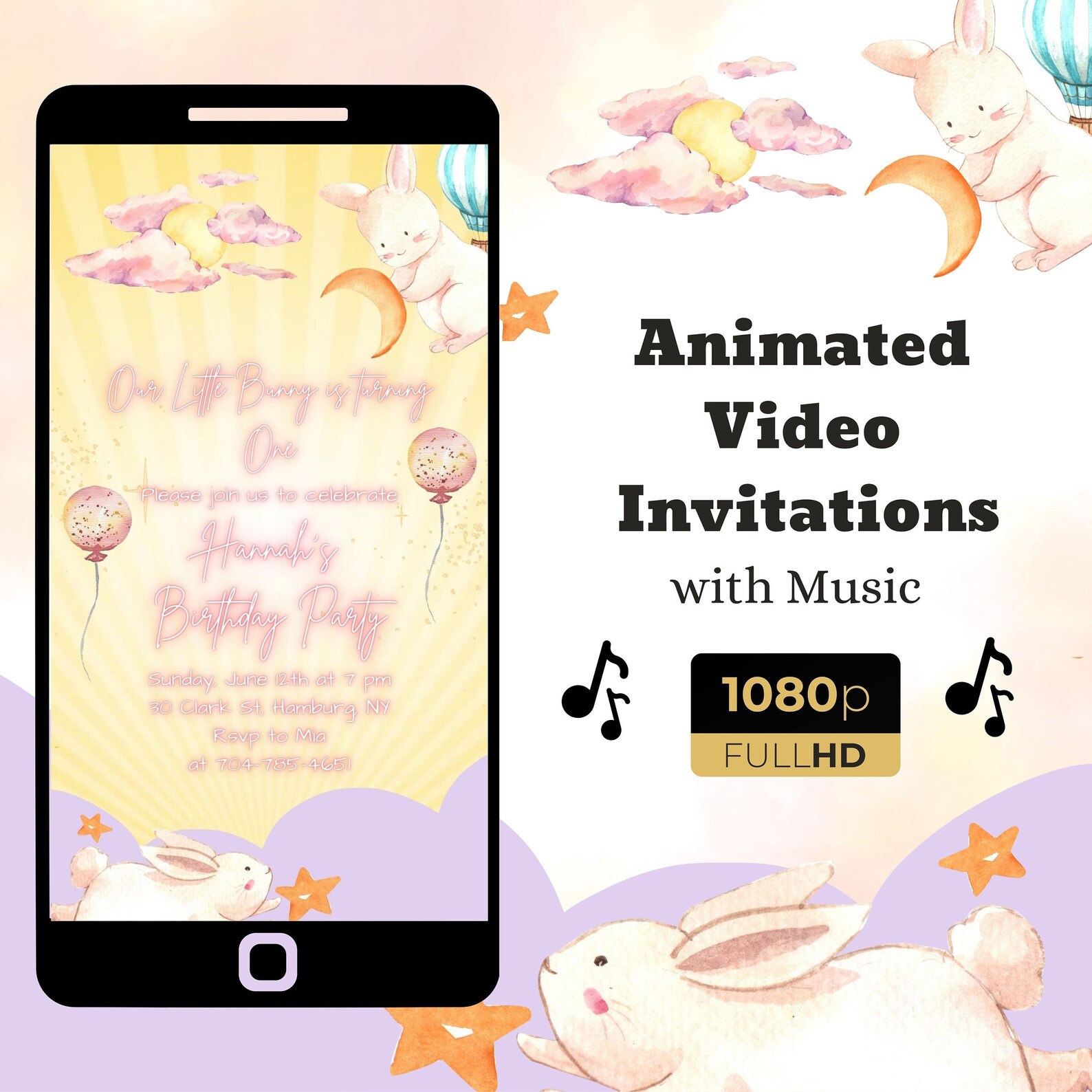 Customizable Animated Video Birthday Invitation Our Little - Etsy