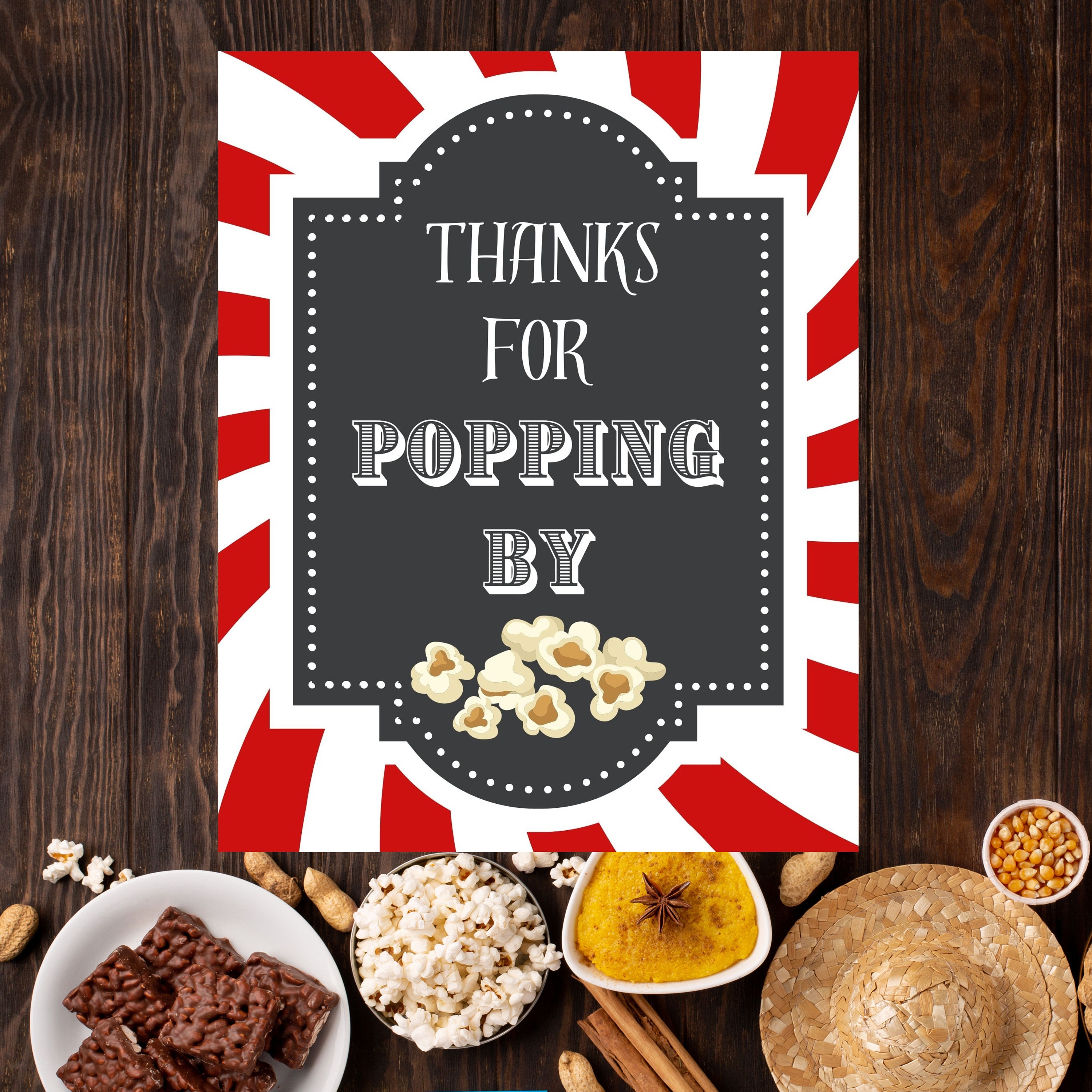 Build Your Own Food Bar, POPCORN Bar Table Sign Template, POPCORN ...
