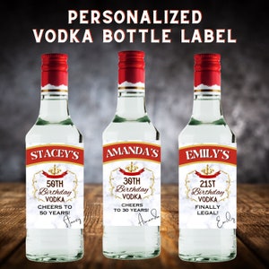 We Edit You Print, Printable Custom VODKA Bottle Label, Size 50ML ...
