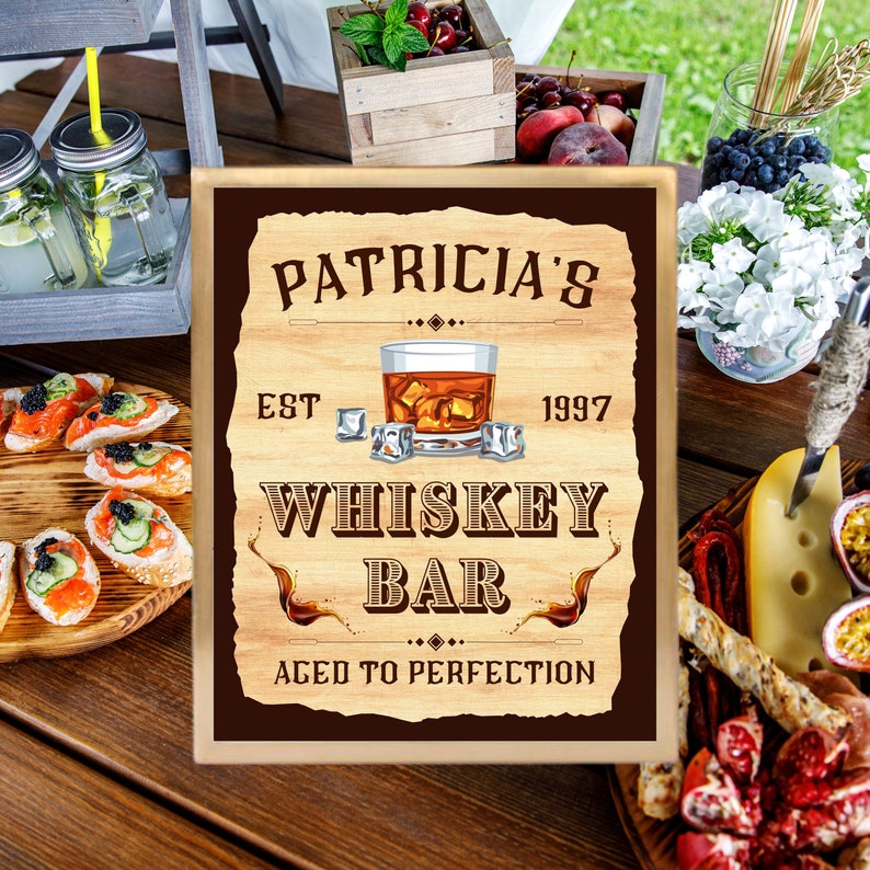 Personalized to Any Name, Whiskey Bar Table Sign Template, 100%editable ...