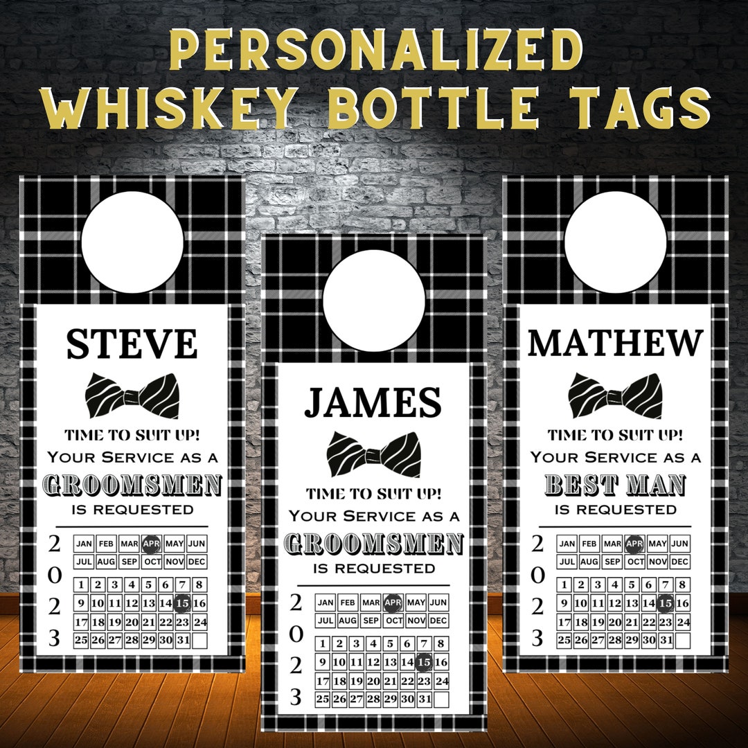 Printable Custom Mini Whiskey Bottle Hang TAGS Fits Mini - Etsy