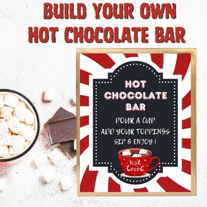Hot Chocolate Bar Buffet Table Sign | Hot Cocoa Station Sign | Food Bar ...