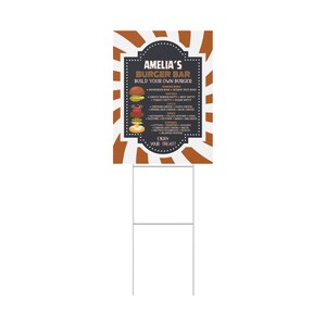Build Your Own Burger Bar, Food Bar YARD SIGN, Burger Station, Custom ...
