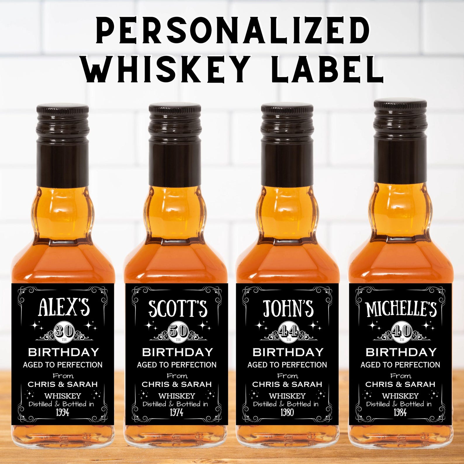 Printable Personalized Whiskey Bottle Label | 50ML, 500ML, 700ML, 1L ...