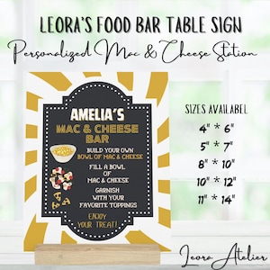 Mac & Cheese Buffet Table Sign | Custom Mac and Cheese Station Sign ...