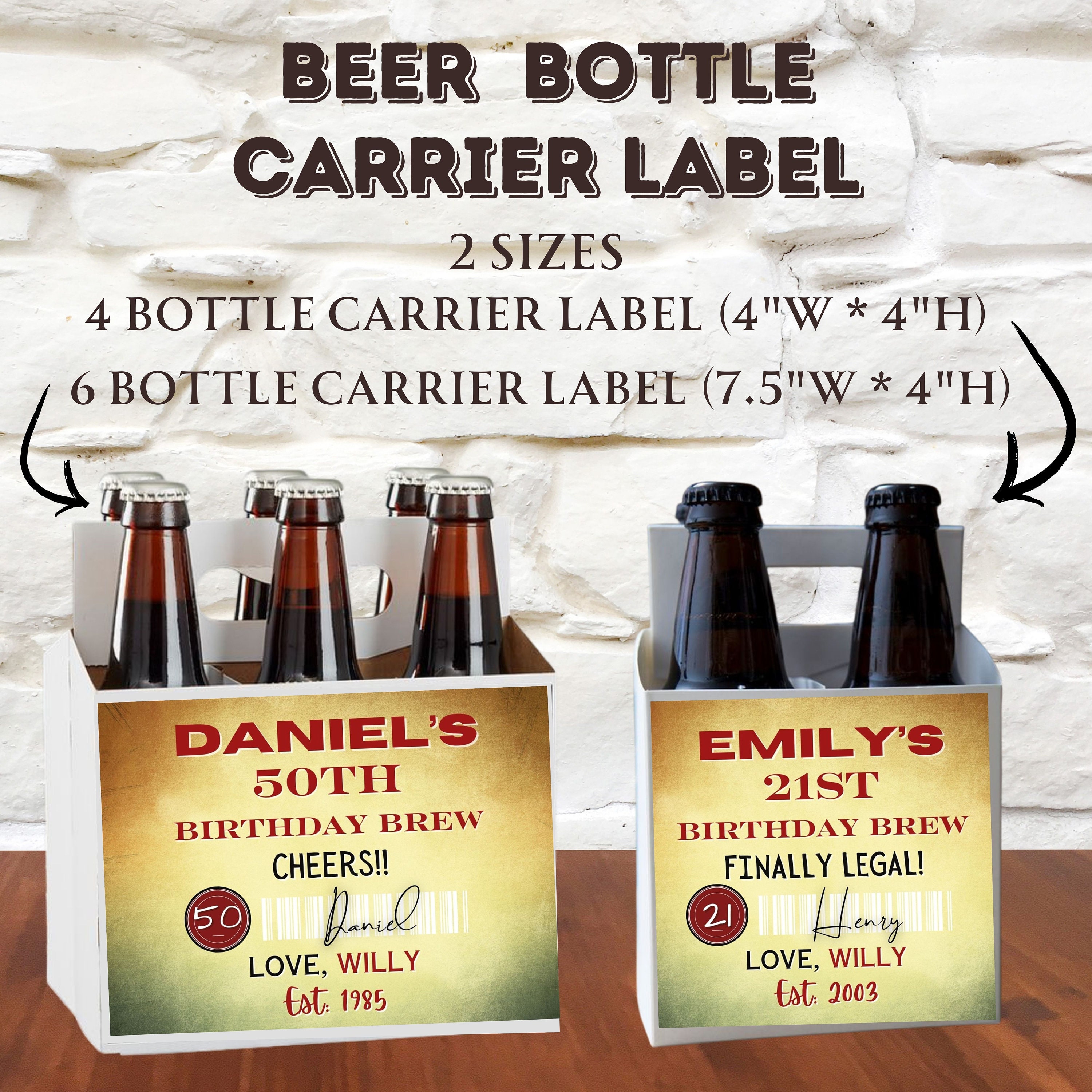 We Edit You Print, Printable Custom BEER Bottle Label 12oz Bottle Carrier Label, Cheers and ...