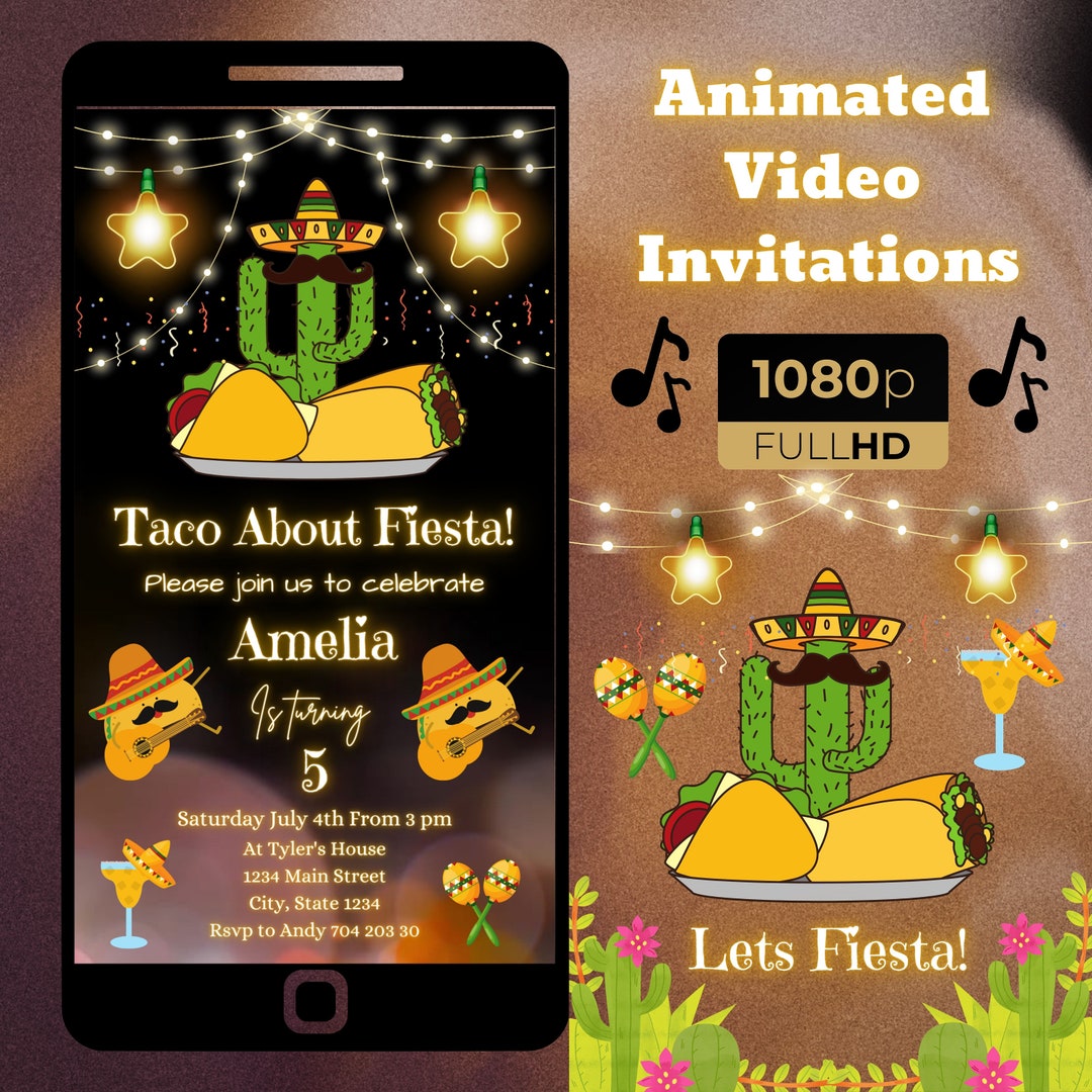 Animated Video Invitation, Lets Fiesta E-invite, Personalized E ...