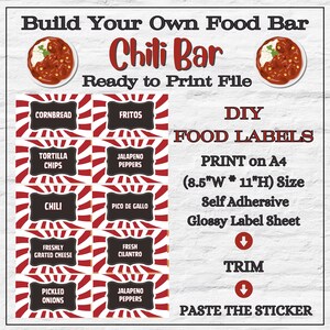 Build Your Own Chili Bar Sign – Food Bar Buffet Sign, Personalized ...