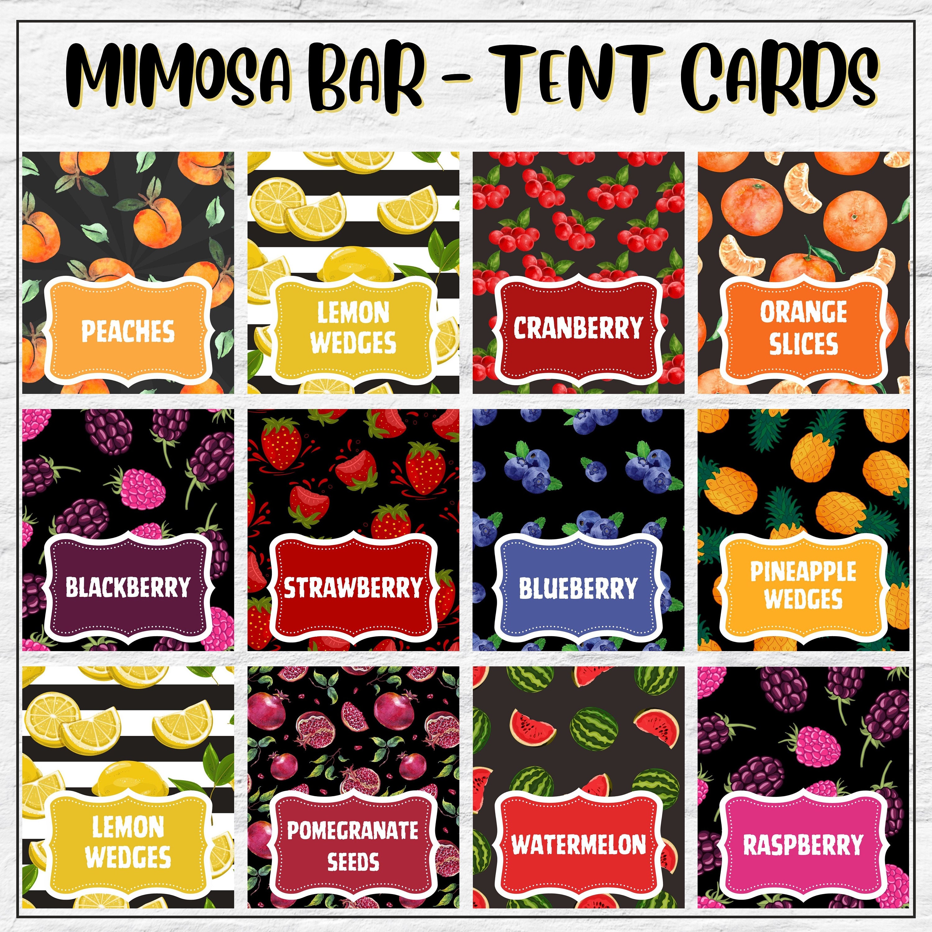Build Your Own MIMOSA Bar Buffet Cards, Buffet Signs, Personalized ...