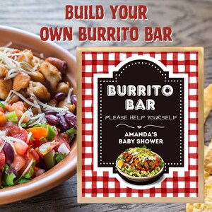 Burrito Bowl Food Bar Buffet Table Sign, Burrito Food Station Sign ...