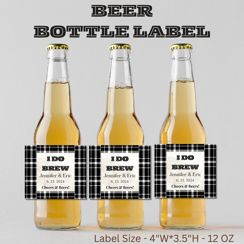 We Edit You Print, Printable Custom BEER Bottle Label, Fits Bottle Size 12oz, Love is Brewing ...