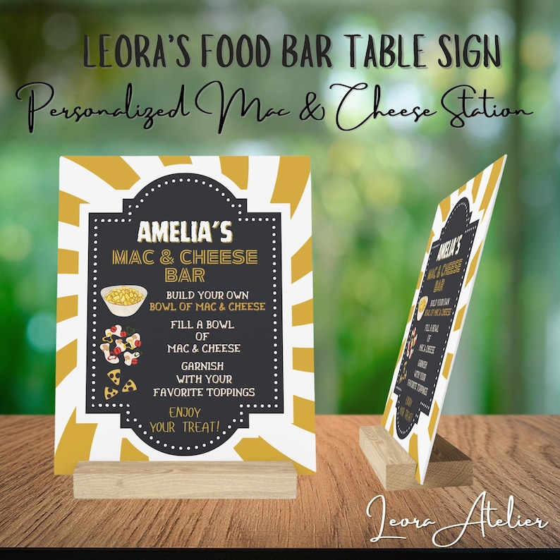 Mac & Cheese Buffet Table Sign | Custom Mac and Cheese Station Sign ...