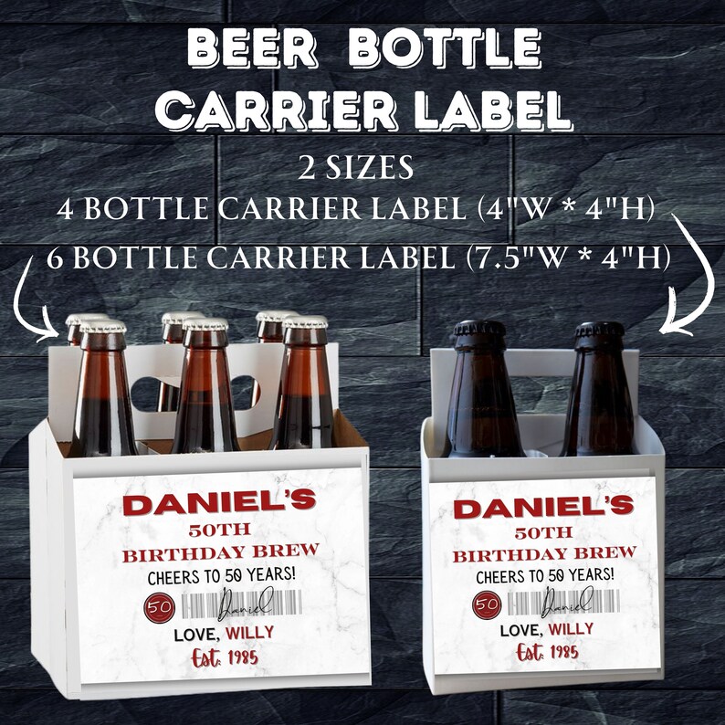 We Edit –you Print, Printable Custom BEER Bottle Label 12oz + Bottle Carrier Label, Cheers and ...
