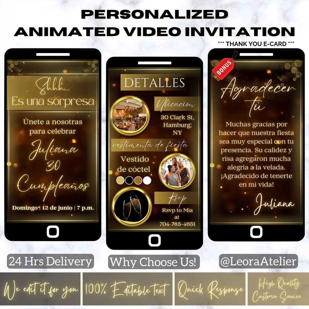 Birthday Party Invitation, Birthday Invite, Animated Video Invite ...