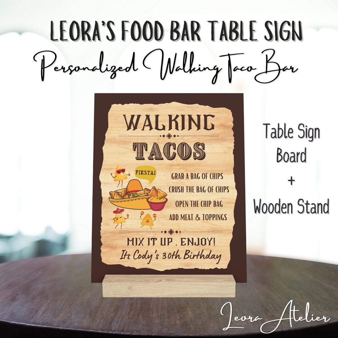 Build Your Own WALKING TACO Bar Sign, Custom Taco Board Sign, Party ...