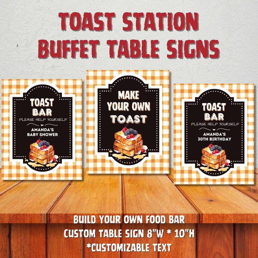 Make Your Own TOAST Buffet Table Sign, Personalized to Any Name, Toast ...