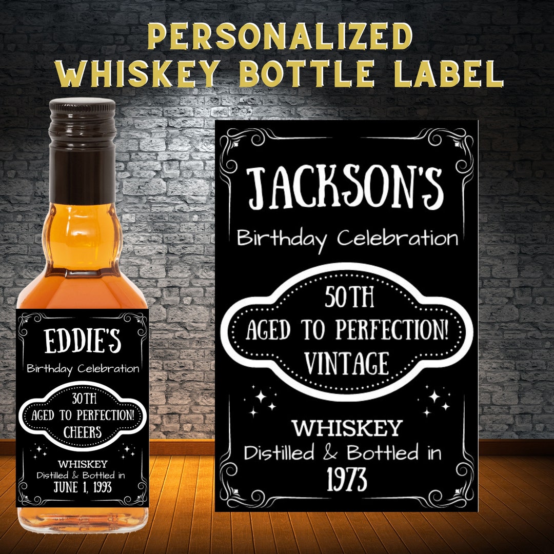 Mini Whiskey Bottle Label 50ML | Personalized Birthday Gifts for Him ...