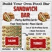 Build Your Own SANDWICH Bar, Sandwich Station Food Bar Buffet Sign ...