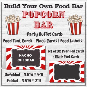 Build Your Own POPCORN Food Bar Buffet Sign + Personalized Table Sign ...
