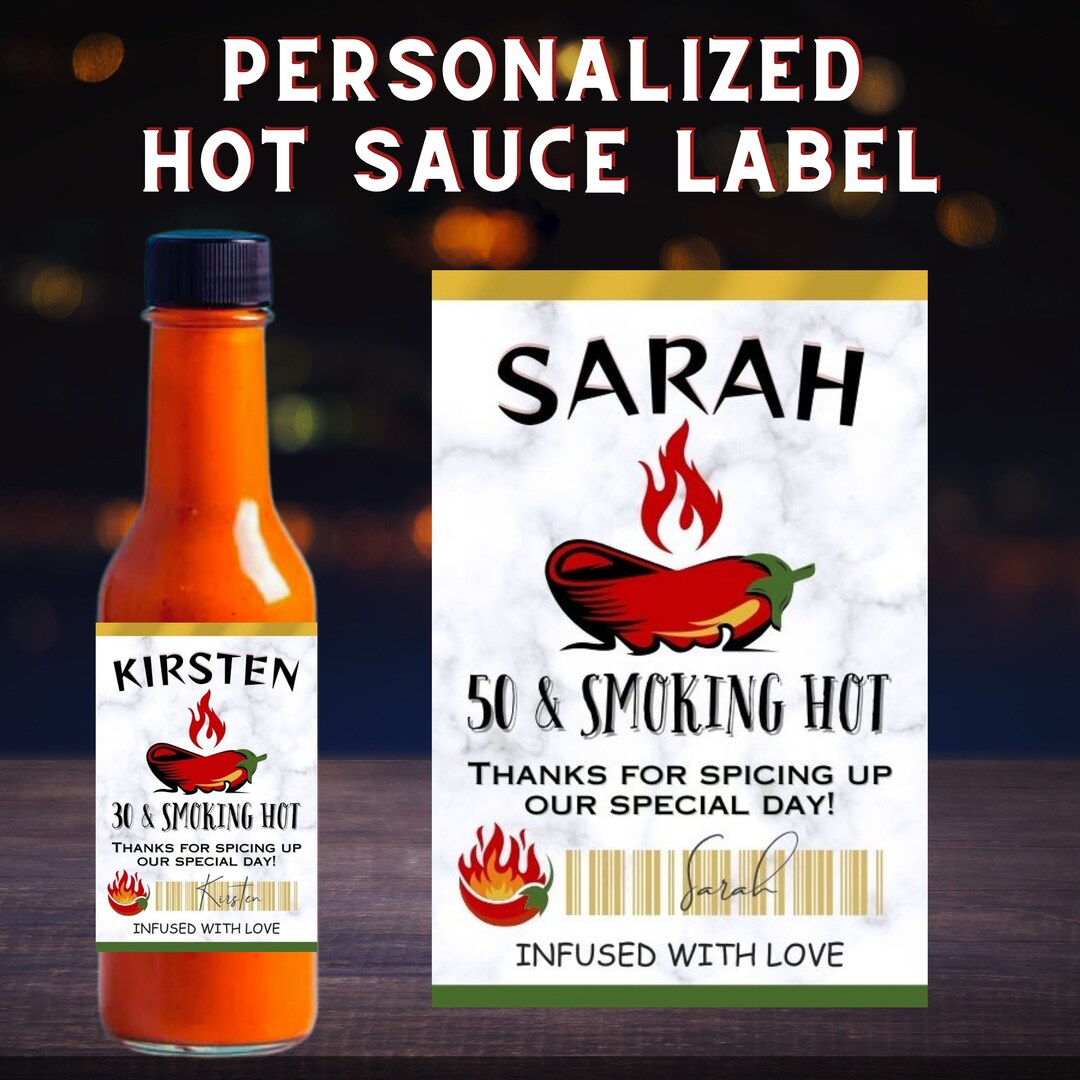 Custom Hot Sauce Bottle Label – Personalized Digital Gift, Wedding ...